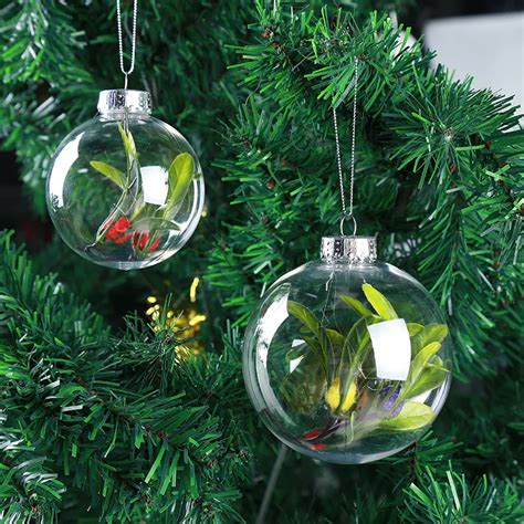 Ball Christmas Seasonal Ornaments Large Clear Plastic Fillable Christmas Ball Ornaments