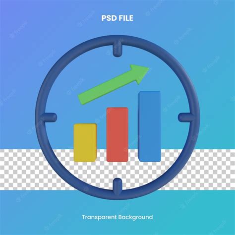 이익 성장 3d 렌더링 아이콘 그림 Psd 파일 투명 배경 분석 프리미엄 Psd 파일