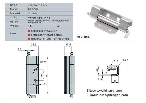 Concealed Hinges For Packaging Machines Ml2 084