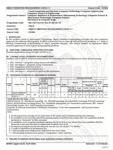 Oop With C Syllabus Course 313304 Pdf C Class Computer