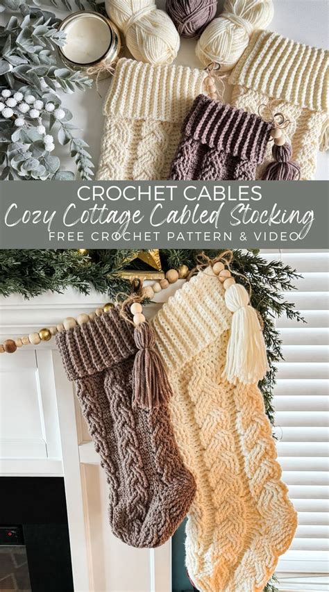 Cozy Crochet Christmas Stocking Pattern Crochet Cable Stocking Free Pattern And Tutorial