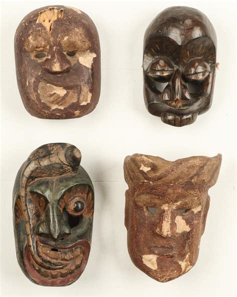 Lot Collectors Lot Of Southeast Asian Masks Early Mid 20th C