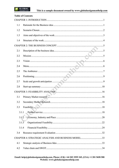 Business Plan Assignment Sample Pdf