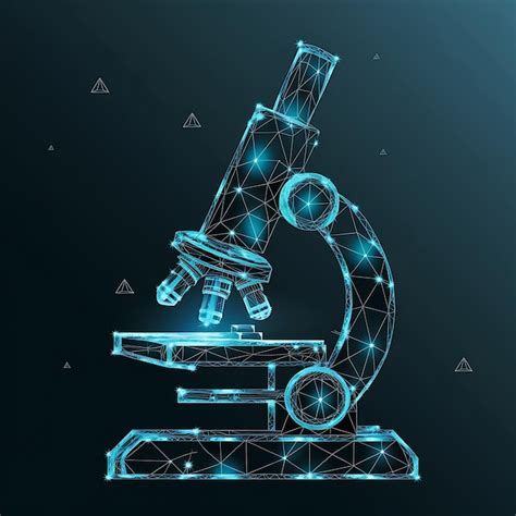 Futuristic Abstract Image Of A Low Poly Microscope Illustration With