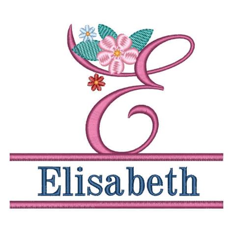 Matriz De Bordado Alfabeto Split Letra E Em Vários Tamanhos E Bordados