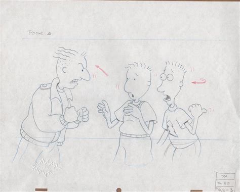 Doug Original Production Cel Drawing Animation Art Nickelodeon Coa Cell Roger 1875174343
