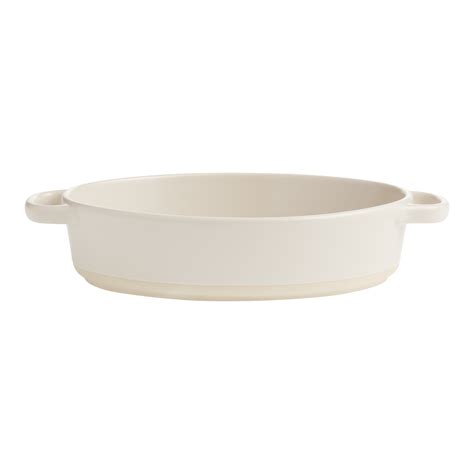 Oval Greige Ceramic Baking Dish World Market