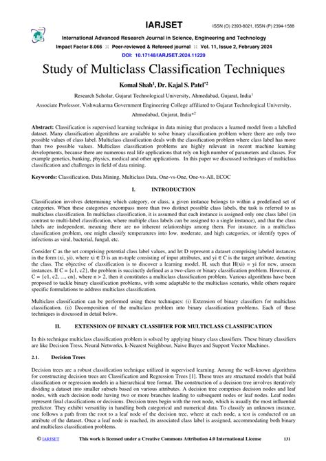 Pdf Study Of Multiclass Classification Techniques