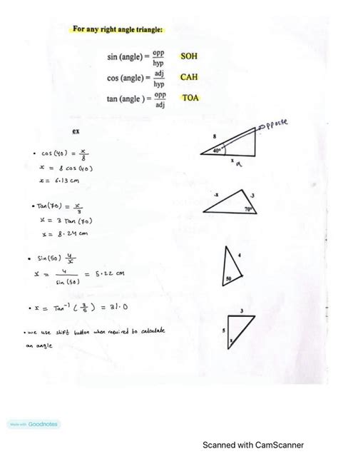 Solution Trigonometry Igcse Notes Exercise Ans Studypool