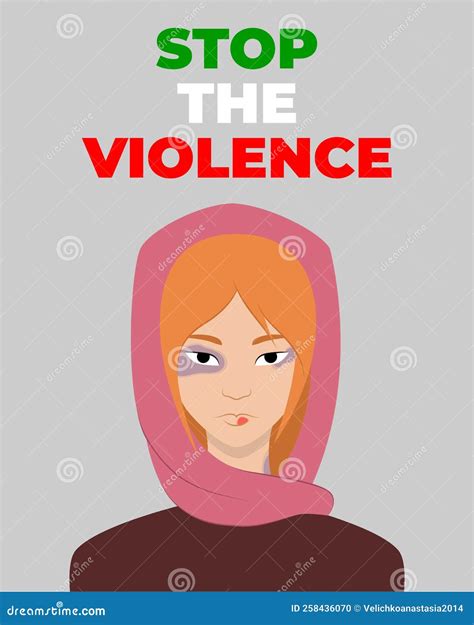 Poster Stop The Violence A Woman With Bruises Iran Protests Freedom