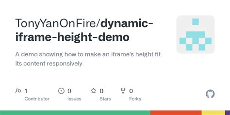 Github Tonyyanonfiredynamic Iframe Height Demo A Demo Showing How