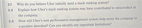 Solved 2 1 ﻿why Do You Believe Uber Initially Used A Stack