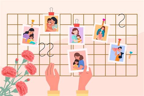 어머니와 딸의 터 일러스트레이션 프리미엄 벡터