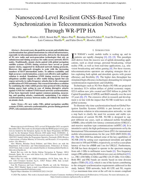 Pdf Nanosecond Level Resilient Gnss Based Time Synchronization In