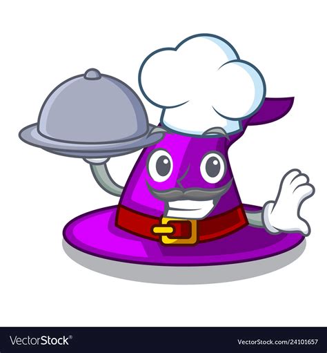 Chef With Food Witch Hat Isolated With The Mascot Vector Image