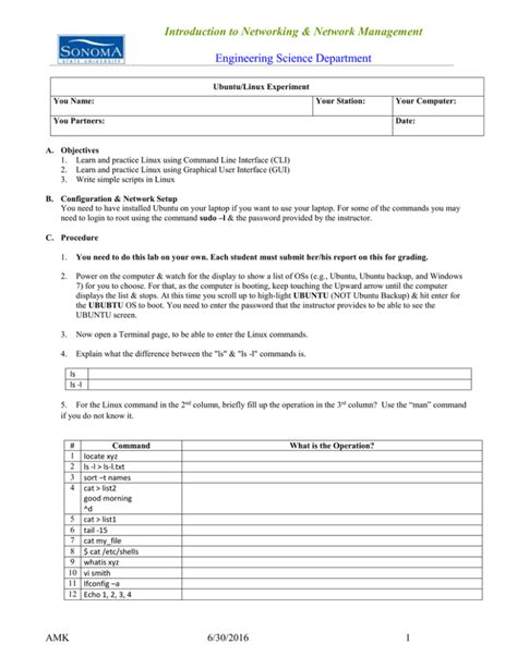 Linux Networking Lab Ubuntu Command Line And Scripting