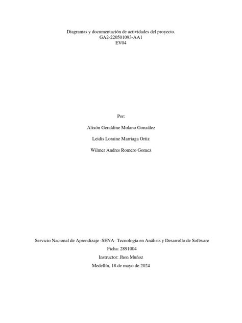 Diagramas Y Documentación De Actividades Del Proyecto Ga2 220501093