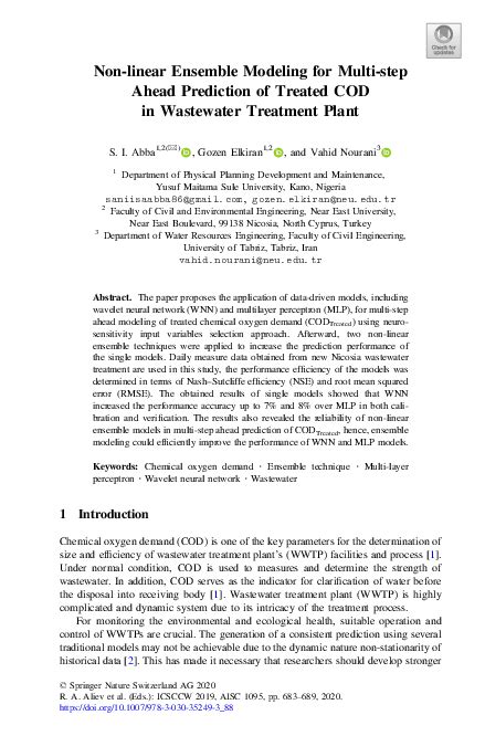 Pdf Ensemble Models For Multi Step Cod Prediction