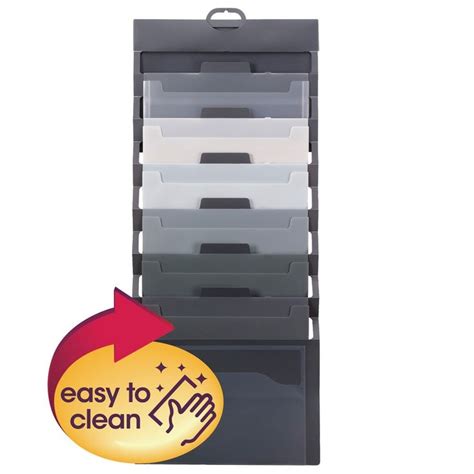 Smead Cascading Wall Organizer 6 Pockets Letter Size Grayneutral
