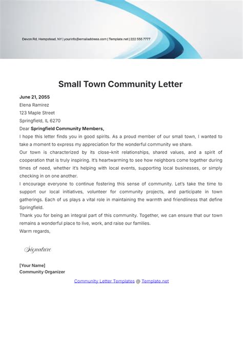 Free Community Outreach Letter Template To Edit Online