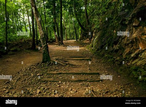 The Infamous Hellfire Pass Cutting Section Of The Death Railway As Known As Thaiburma Railway