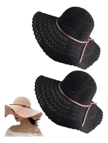 Kit 2 Chapéu De Sol De Praia Feminino Com Viseira Dobrável Parcelamento Sem Juros
