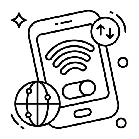 A Linear Design Icon Of Mobile Wifi Vector Art At Vecteezy