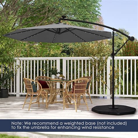 Mondawe 10 Ft Metal Gray 40 Solar Powered Led Lamp Beads Offset