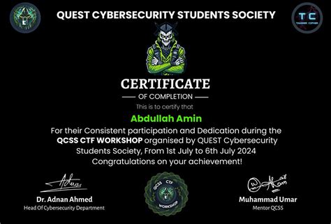 abdullah amin on linkedin cybersecurity ctf qcss learning growth