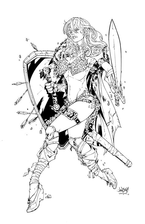 Red Sonja Inks By Devgear On Deviantart