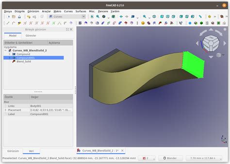 Curves Workbench Blendsolid Blendsolid Komutu Seçili Iki Yüzeyi