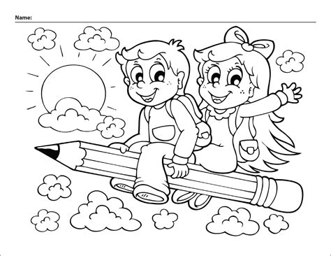 Linda Escuela De Regreso A La Escuela Para Colorear Imprimir E Dibujar