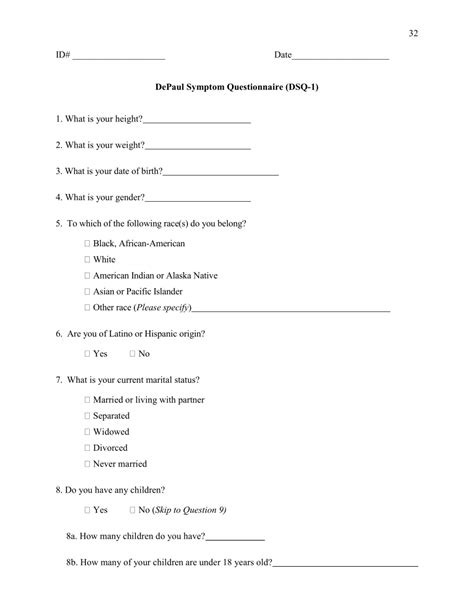 Pdf Depaul Symptom Questionnaire 1 Dsq 1