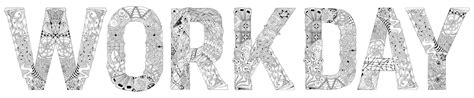 Word Workday Vector Decorative Zentangle Object Tribal Pattern Object Vector Tribal Pattern