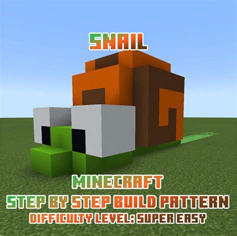 Snail Minecraft Step By Step Build Pattern Building Blocks Pattern