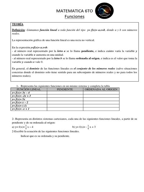 Funcion Lineal Y Cuadratica 23 Pdf Función Matemáticas Pendiente
