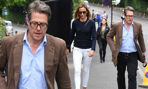 Hugh Grant And Anna Eberstein Enjoy Wimbledon Ladies Final Daily Mail
