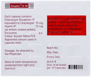 Buy Clopilet A 75 Capsule 15 Online At Truemeds