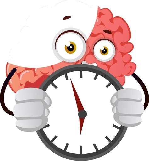 Cerebro Participación Un Reloj Ilustración Vector En Blanco