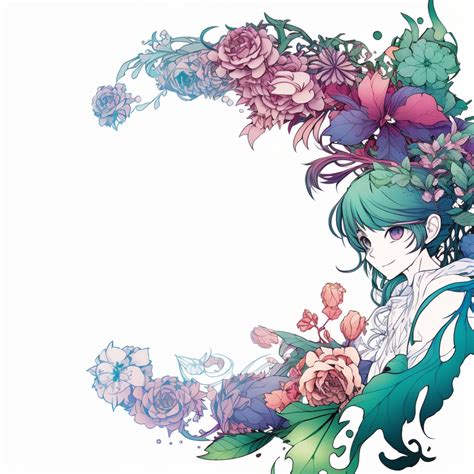 Anime Style Floral Border Png Whimsical Flower Frame Perfect For
