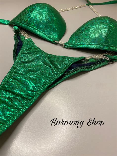 Green Shine Base Fitness Bikini Figure Bikini Bikini Suit