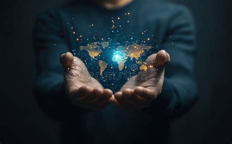 A Figure In A Suit Presents A Digital Shield Bearing A Padlock Overlaid On A Shining World Map