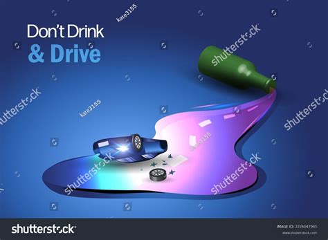 Dont Drink Drive Car Accident Alcohol Stock Vector Royalty Free