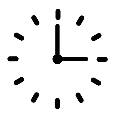 Simple Time Clock Analog Vector Icon Watch Symbol 28569388 Vector Art At Vecteezy