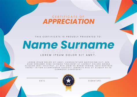 Gradient Colored Modern Certificate Stock Vector Illustration Of