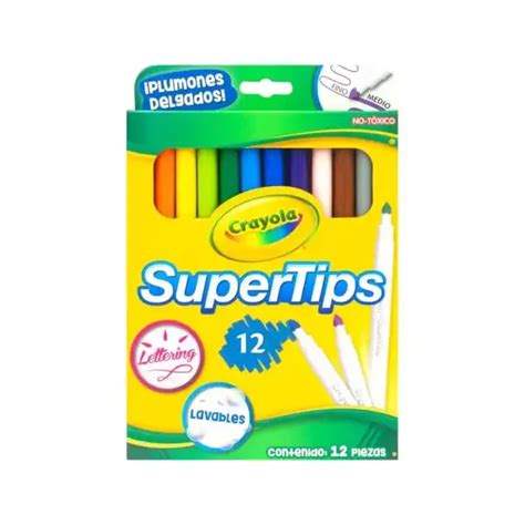 Plumones Crayola Supertips Lavables C 12 La Mariposa De León