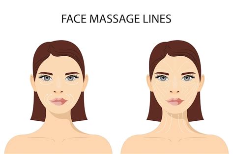 Premium Vector Facial Massage Scheme Visual Massage Guide Antiaging