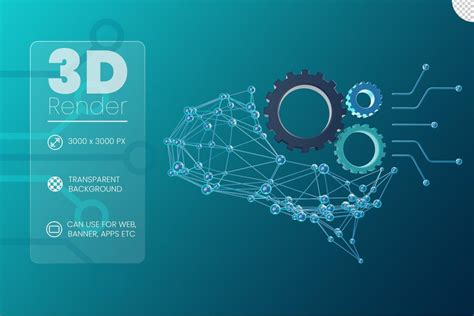 Premium Psd Machine Learning 3d Illustration