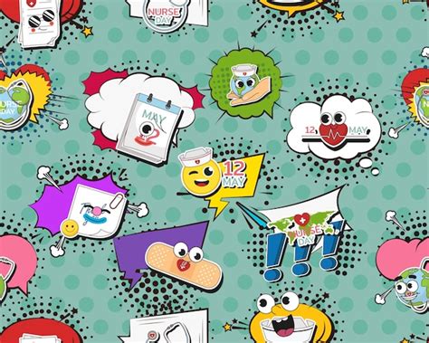 Premium Vector Vector Flat Seamless Texture Pattern Hand Drawn Flat Trendy Cartoon Elements