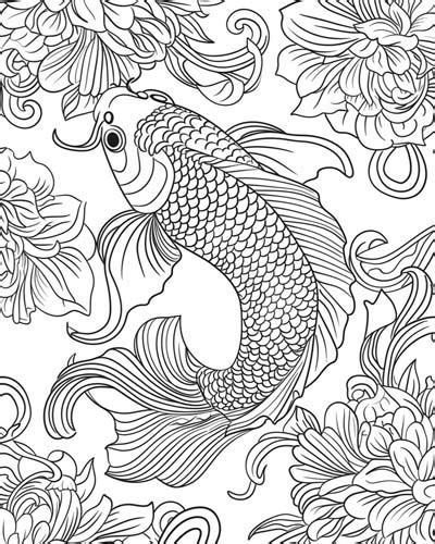 Koi Fish Coloring Pages